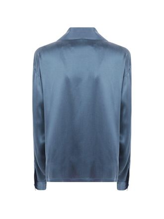 Tom Ford Womens Blouse Powder Blue Silk Light Blouses Shirt