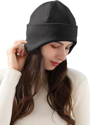 Generic Bonnet Femme Hiver Bonnet Femme Chapeau Femme Hiver Confortable Classique - Bonnet Acrylique Unisexe Hiver, Cache-Oreilles Doux, Chaud et L&eacute;ger pour H
