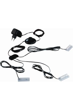 CARRYHOME Glasbodenbeleuchtungs-Set, Schwarz, Kunststoff, 3-teilig, Lampen & Leuchten, Innenbeleuchtung, Schrankbeleuchtung