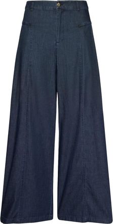 Elena Miro Femme, Pantalons, Bleu, Taille: 42 FR Jeans Wide LEG