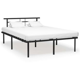 vidaXL Bettgestell Schwarz Metall 140x200 cm Vidaxl