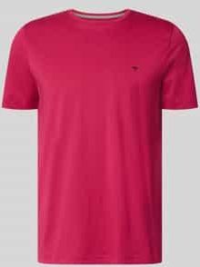 Fynch-Hatton T-Shirt mit Rundhalsausschnitt und Label-Stitching