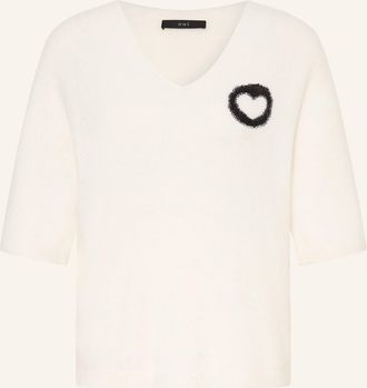 Oui Pullover Mit 3/4-Arm weiss