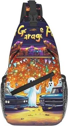 Generic Sac &agrave; bandouli&egrave;re pour homme - Motif t&ecirc;te de mort - Pour la randonn&eacute;e