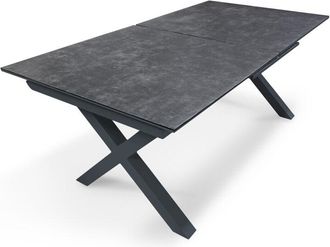 DCB Garden Dcb Garden - floride - Table de jardin alu plateau c&eacute;ramique sur verre