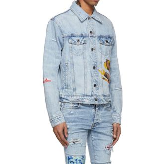 Amiri Mens Blue Cotton Denim Jacket Clothing