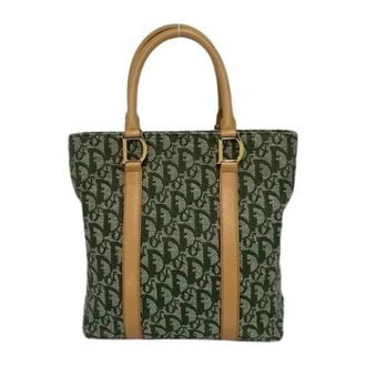 Dior Pre-owned Trotter Canvas Leather Handbag - - Pre-owned - Damen - Gr&uuml;n - ONE SIZE