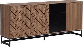 Vente-Unique Vente-unique - Buffet 3 portes et 3 tiroirs - mdf - Naturel et noir - caratana