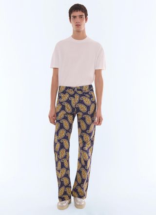 Fursac Pantalon 5 poches en coton &agrave; paisley - Taille 29 - Homme