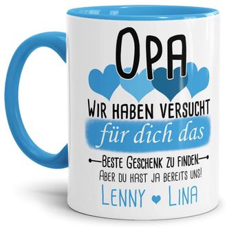 Tassendruck Geschenk Tasse mit Spruch PERSONALISIERT - Bestes Geschenk f&uuml;r Opa von Enkelkindern - Kaffee-Tasse/Geschenkidee Geburtstag Vatertag/Vatertagsgeschenk 