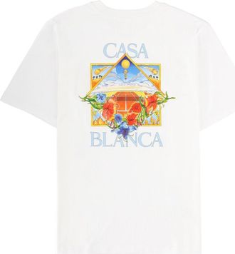 Casablanca Printed Organic Cotton T-Shirt - White