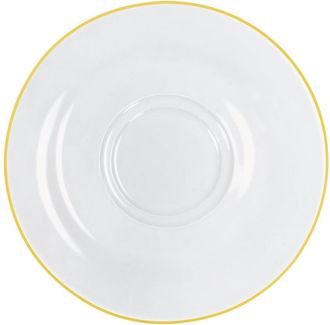 Kahla Pronto Line Untertasse 16 cm Line sunny yellow | Unterteller mit gelber Linie aus Porzellan