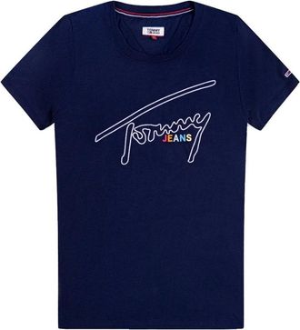 Tommy Hilfiger Femme, Tops, Bleu, Taille: 36 FR T-Shirt &agrave; Col Rond