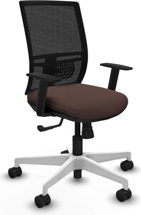 Piqueras y Crespo B&uuml;rostuhl Yunquera mit 1D-Armen, h&ouml;henverstellbare Lendenwirbelst&uuml;tze, ausgestattet mit 4 Positionen und Schneidschaum, mit 65 mm Nylon-Rollen, Schwar