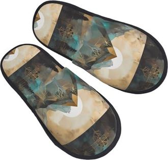 Generic Chaussons Femme Homme Montagnes Arbres Paysage Lever De Soleil Chaussons Adultes Confort Pantoufles Pour Invit&eacute;s, Pour Hommes, Femmes, Int&eacute;rieur Ext&eacute;r