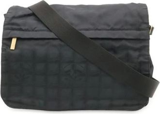 Chanel Pre-owned Sac bandouli&egrave;re en jacquard de nylon New Travel Line - Femme - Pre-owned - Noir - Taille: ONE Size