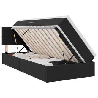 vidaXL Letto Con Contenitore Con Testiera Nero 90 X 190 Cm Velluto Vidaxl