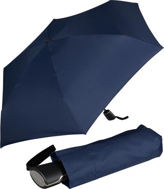 Doppler Damen Taschenschirm Fiber Micro Flat mit Auf-Zu-Automatik - navy