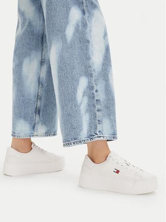 Tommy Jeans Sneakers Tjw Script Cupsole Flatform EN0EN02961 Wei&szlig;