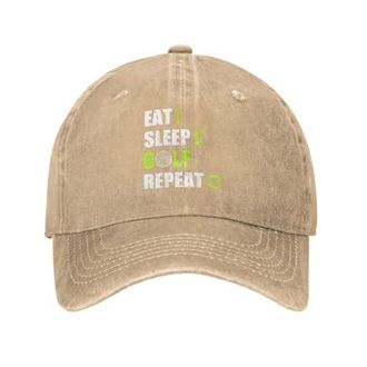 Generic Manger, Dormir, Jouer Au Golf, R&eacute;p&eacute;ter Unisexe Casquettes Snapback Anti-Soleil Trucker Caps Classic Snapback Cap pour Tennis Toutes Les Saisons Voyage