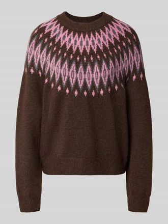 Review Strickpullover mit Norweger-Muster und Rundhalsausschnitt