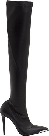 8 by YOOX STRETCH POINTY-DETAIL HIGH BOOTS