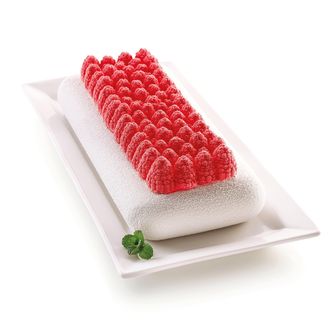 Silikomart | Silikon-Kuchenform-Set RED FRUITS, Set bestehend aus 1 rechteckigen Silikon-Kuchenform, 1 Silikonform, 3D Design, 280 x 120 mm, h 65 mm, Made in Ita