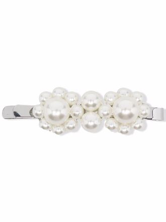 Simone Rocha barrette &agrave; perles - Argent
