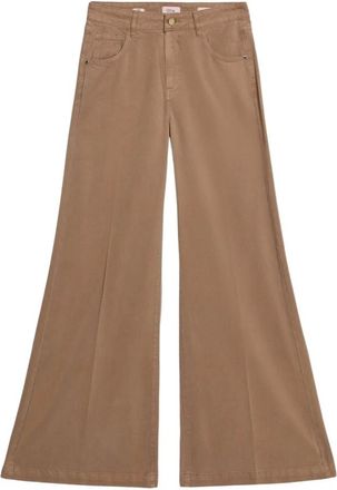 Oltre Femme, Pantalons, Beige, Taille: 44 FR Pantalon Palazzo en Tencel