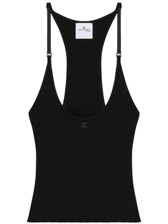 Courrèges débardeur en néoprène - Noir