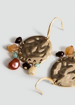 Mango Ohrringe mit Perlenanh&auml;nger gold - Damen - Einheitsgr&ouml;&szlig;e - MANGO