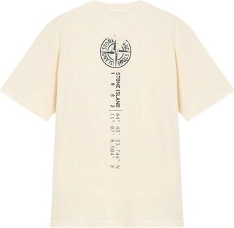 Stone Island Logo Print Cotton T-Shirt - White