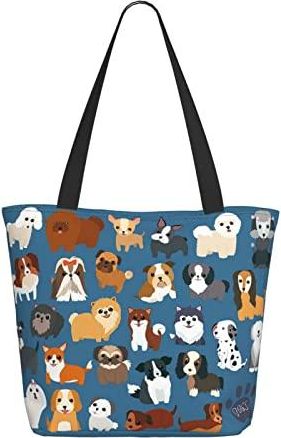 AOOEDM Cute Cartoon Dogs Ladies Shopping Bag 13x11x7in.Le cadeau parfait pour la Saint-Valentin.Cest de la Saint-Valentin pour maman, fille, &eacute;pouse, etc