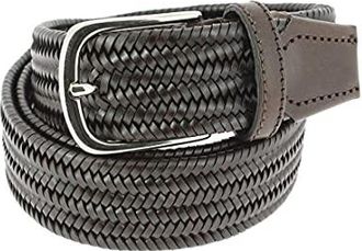 Tony & Paul Ceinture tressée. Tressia, Cuir. Marron Chocolat - Uni - FABRIQUE EN ITALIE. M 90-105