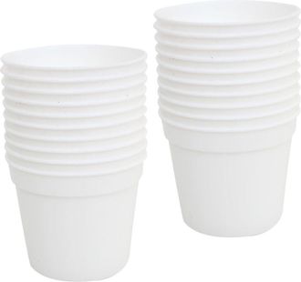 BESPORTBLE 24 Stück Anzuchttöpfe Für Sukkulenten Aus Kunststoff Weiß Mit Abflusslöchern Tragbare Pflanzgefäße Für Zimmer Und Garten Wiederverwendbare Blumen Über