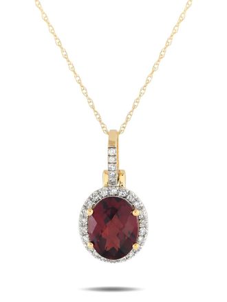 Luxury Bazaar collier en or 14ct serti de diamant et de grenat