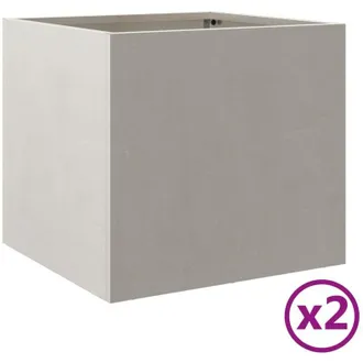 vidaXL Jardini&egrave;res 2 pcs argent&eacute; 32x30x29 cm acier inoxydable Vidaxl