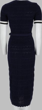 Self Portrait Openwork Knit Midi Dress - Navy