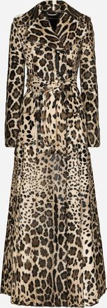 Dolce & Gabbana Zweireihiger Mantel Mit G&uuml;rtel Aus Ziegenleder Mit Leoprint - Frau M&auml;ntel Und Jacken Mehrfarbig 38