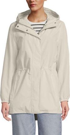 Lands End Wasserdichte Regenjacke mit Packfach, Damen, Gr&ouml;&szlig;e:32-34 regular, Wei&szlig;, Polyester, by Lands End