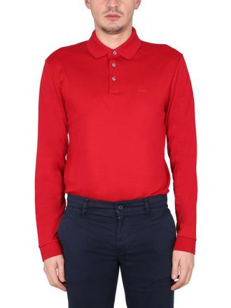 HUGO BOSS Logo-Embroidered Cotton Polo - Red