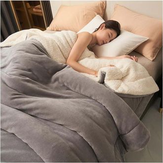 Generic Winter Dicker Lamm-Kaschmir Decke, Flauschige Kaschmir-Steppdecken, Dick warm Pl&uuml;sch, Lamm Kaschmir Flauschige Kaschmir Steppdecken F&uuml;r Allergiker Duv