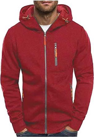 Generic 2025 Sweats À Capuche Homme Grande Taille Veste Homme Hiver Chaud Polaire Automne Sweat Zippé Hoodie Casual Randonnée Couleur Unie Sweater Sport Coton