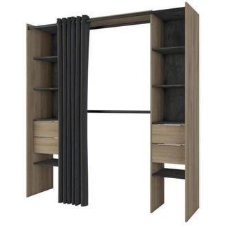 M&S Collection Dressing extensible 115/190x50x203 cm ch&ecirc;ne et effet b&eacute;ton