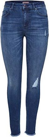 Only Onlblush Mid Ank Raw Jeans Rea2077 Noos Skinny, Bleu (Medium Blue Denim Medium Blue Denim), W34/L34 (Taille Fabricant: 34/L34) Femme
