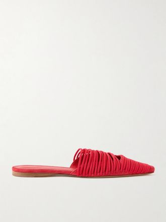 Tove Kenly Slippers Aus Veloursleder Mit Kordeln - Rot