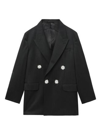 Simone Rocha blazer croisé à fleurs - Gris