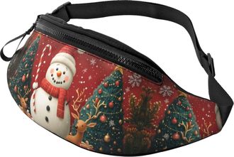 Generic Stylisch G&uuml;rteltasche Weihnachtsdruck Bauchtasche G&uuml;rteltasche Lauftasche F&uuml;r Joggen Wandern Aktivit&auml;ten 14X35Cm