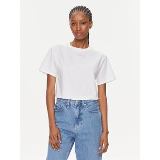 Calvin Klein T-Shirt Micro Logo K20K206629 Wei&szlig; Regular Fit