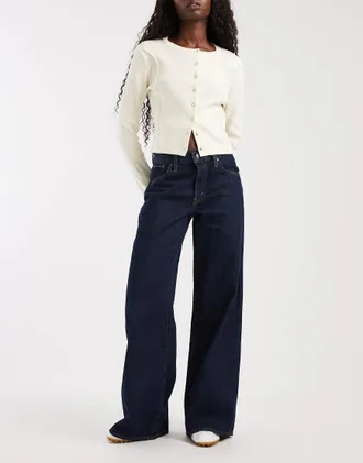 Levi's Middy Wide Jeans aus Denim in dunkler Waschung-Blau